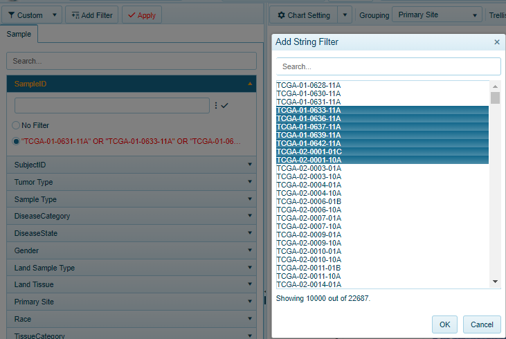 Sample Filters - omicsoft doc